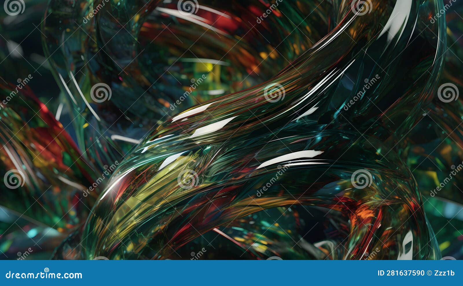 Seamless Full-frame Background of Twisted Transparent Colored Glass ...