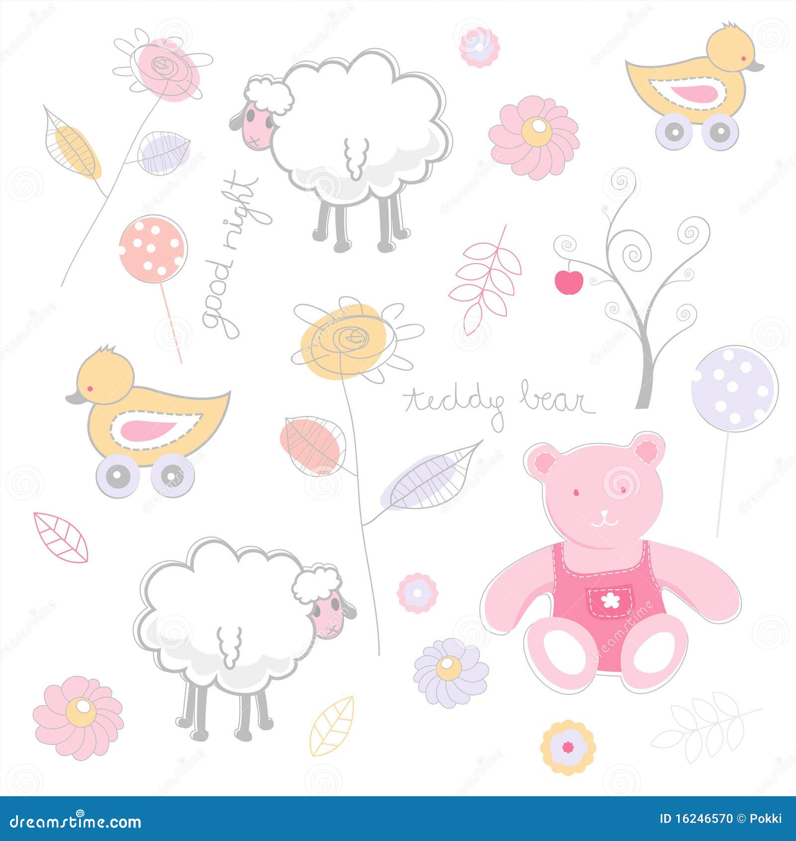 Seamless Funky Cartoon Pattern. Stock Vector - Illustration of orange ...