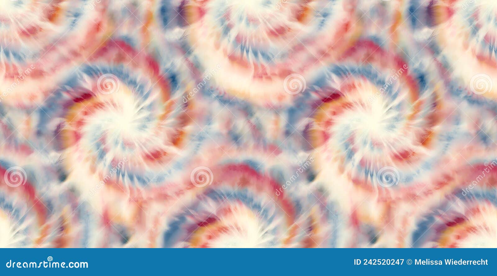Seamless Funky 1970s Tie Dye Border Motif Pattern for Surface Design ...