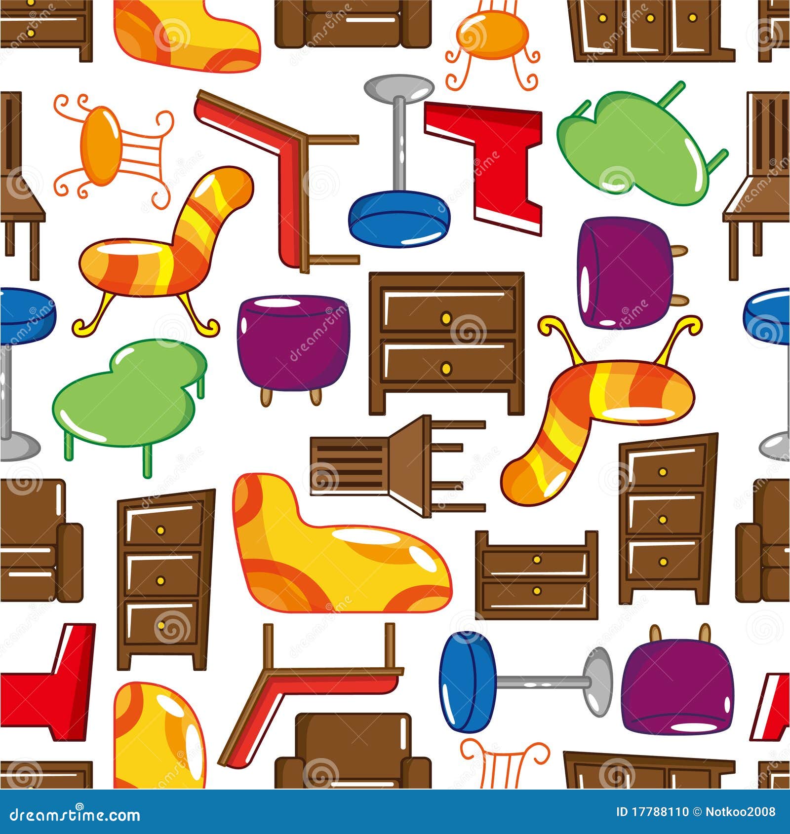 Seamless Furniture pattern stock vector. Illustration of beauty - 17788110
