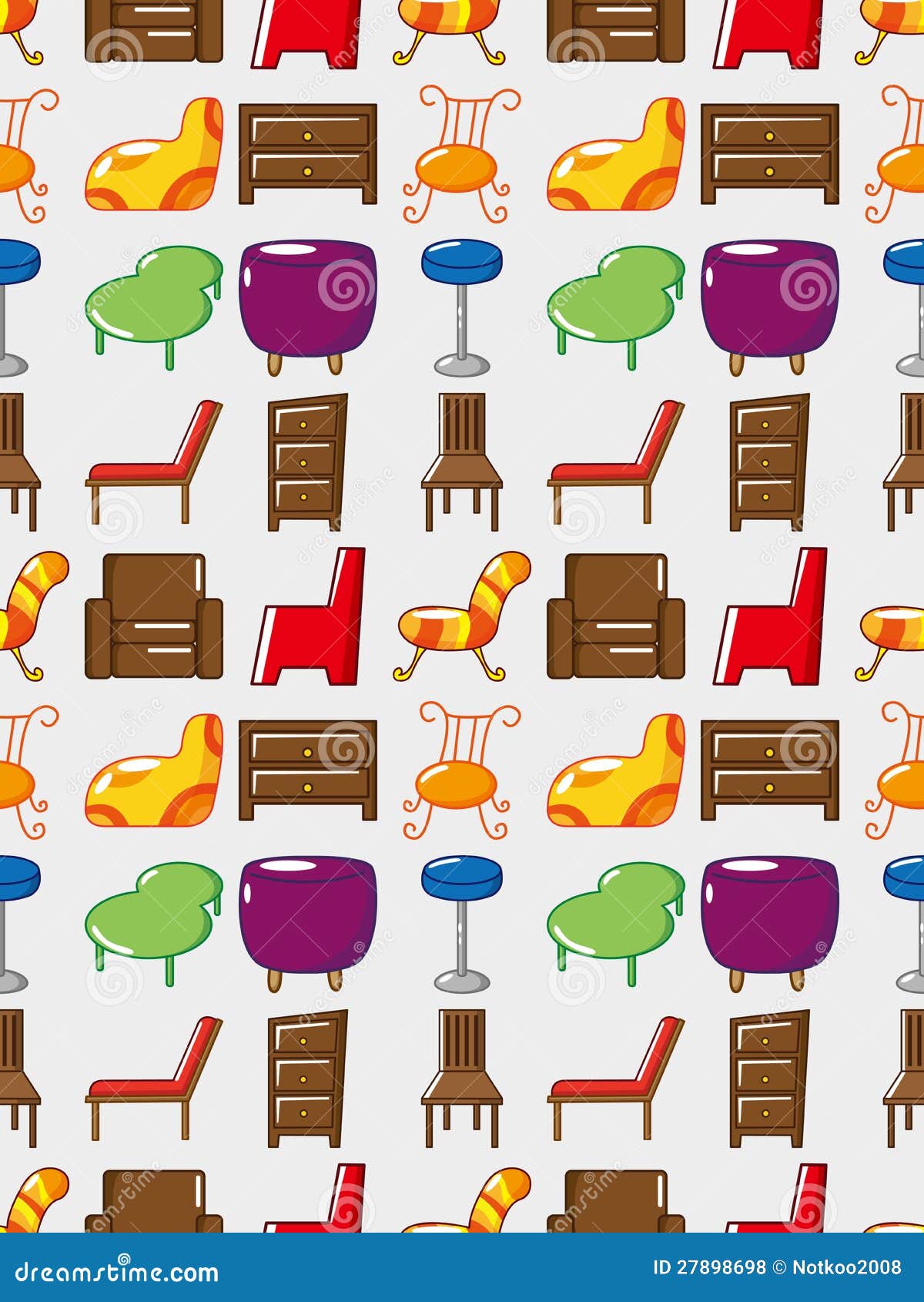 Seamless Furniture pattern stock vector. Illustration of beautiful ...