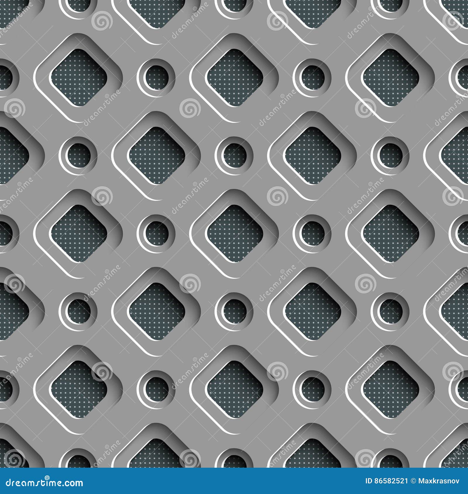 Seamless Futuristic Pattern Stock Vector - Illustration of grid ...