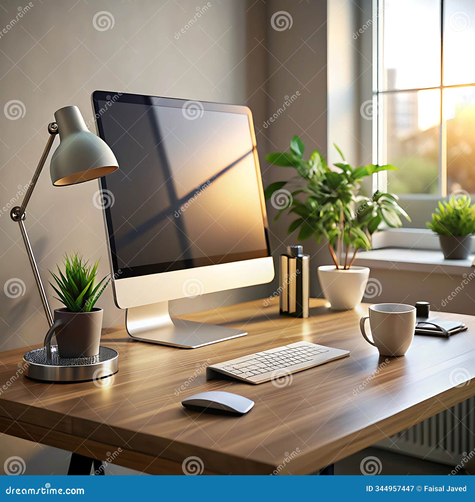 Seamless Gadget Integration in a Modern, Minimalist Office Desk Setup ...