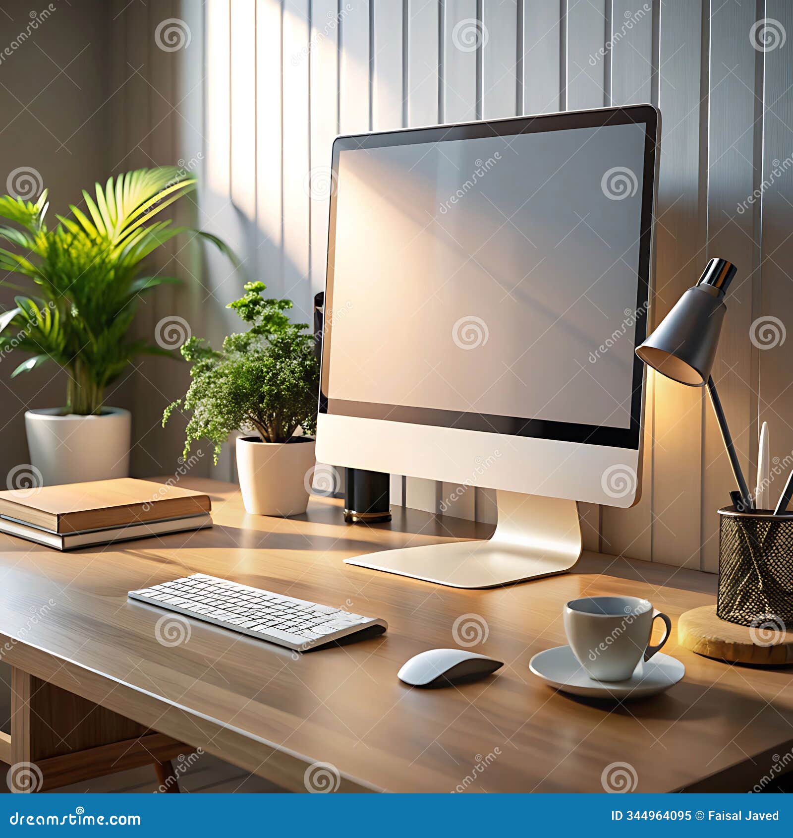 Seamless Gadget Integration in a Modern, Minimalist Office Desk Setup ...