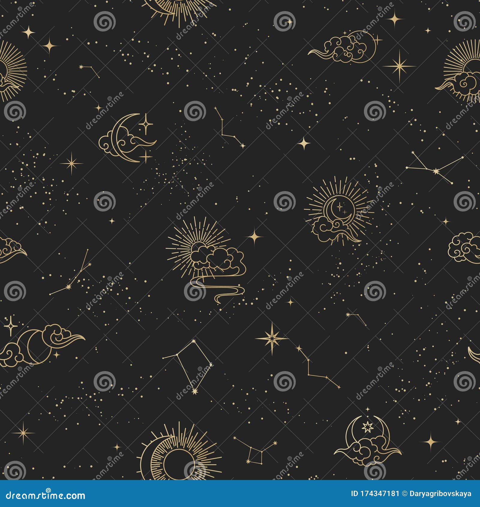 Seamless galaxy pattern stock vector. Illustration of earth - 174347181