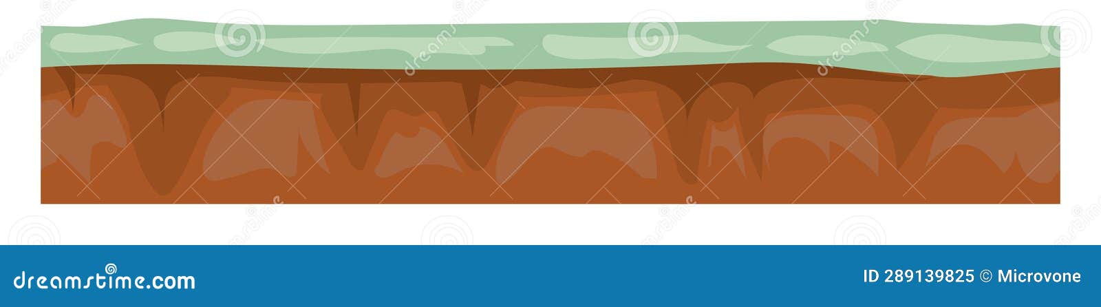 Seamless Game Ground. Cartoon Soil Horizontal Pattern Stock ...