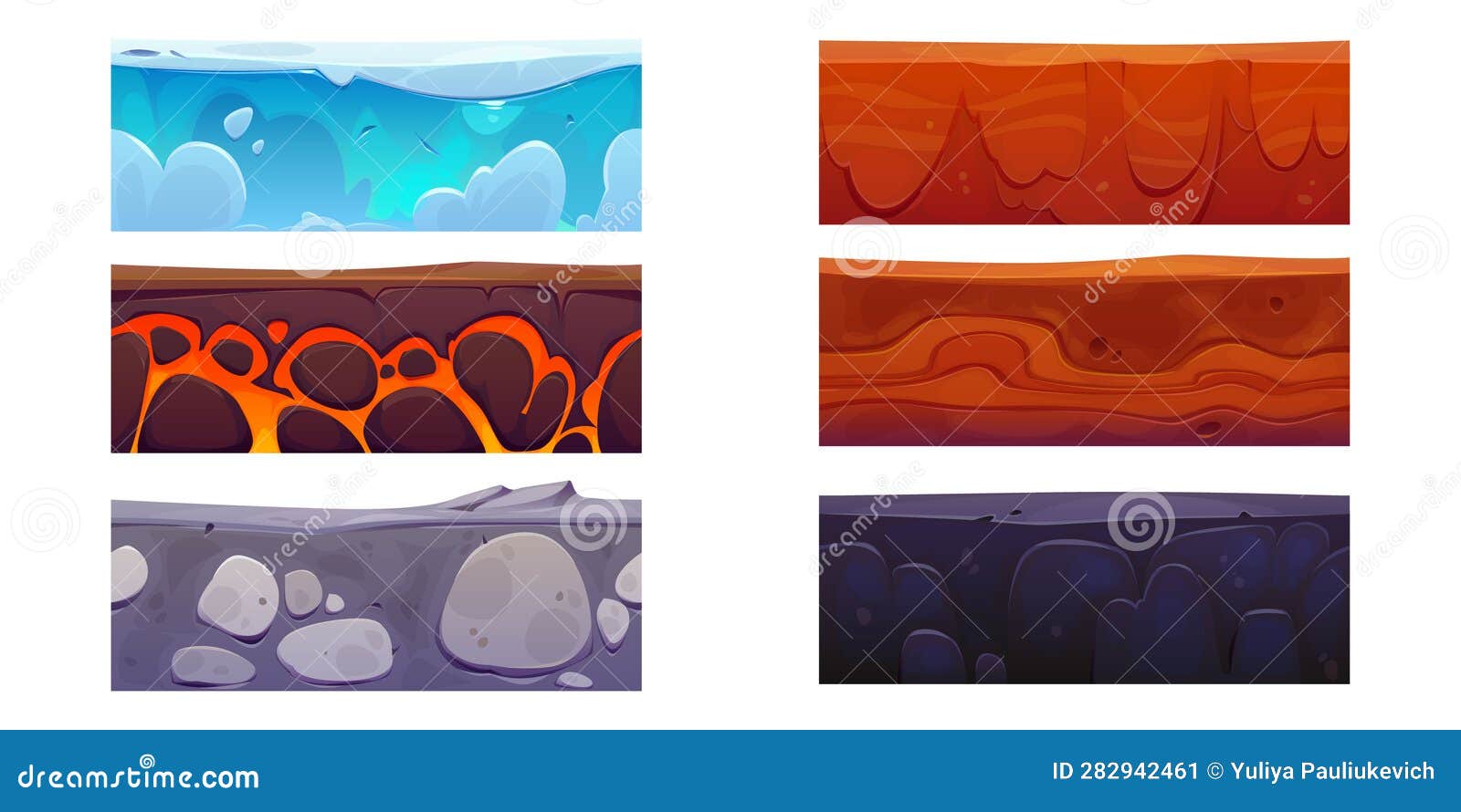 Seamless Game Ground Texture Layer Cartoon Vector Stock Illustration ...