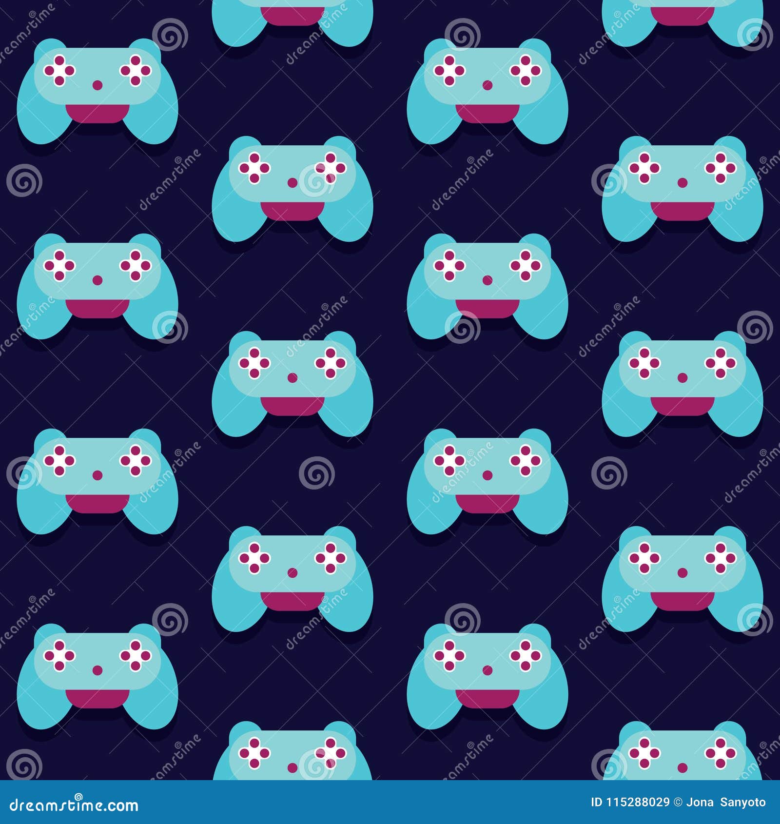 Seamless Gamepad Pattern Vector Stock Vector - Illustration of vector ...