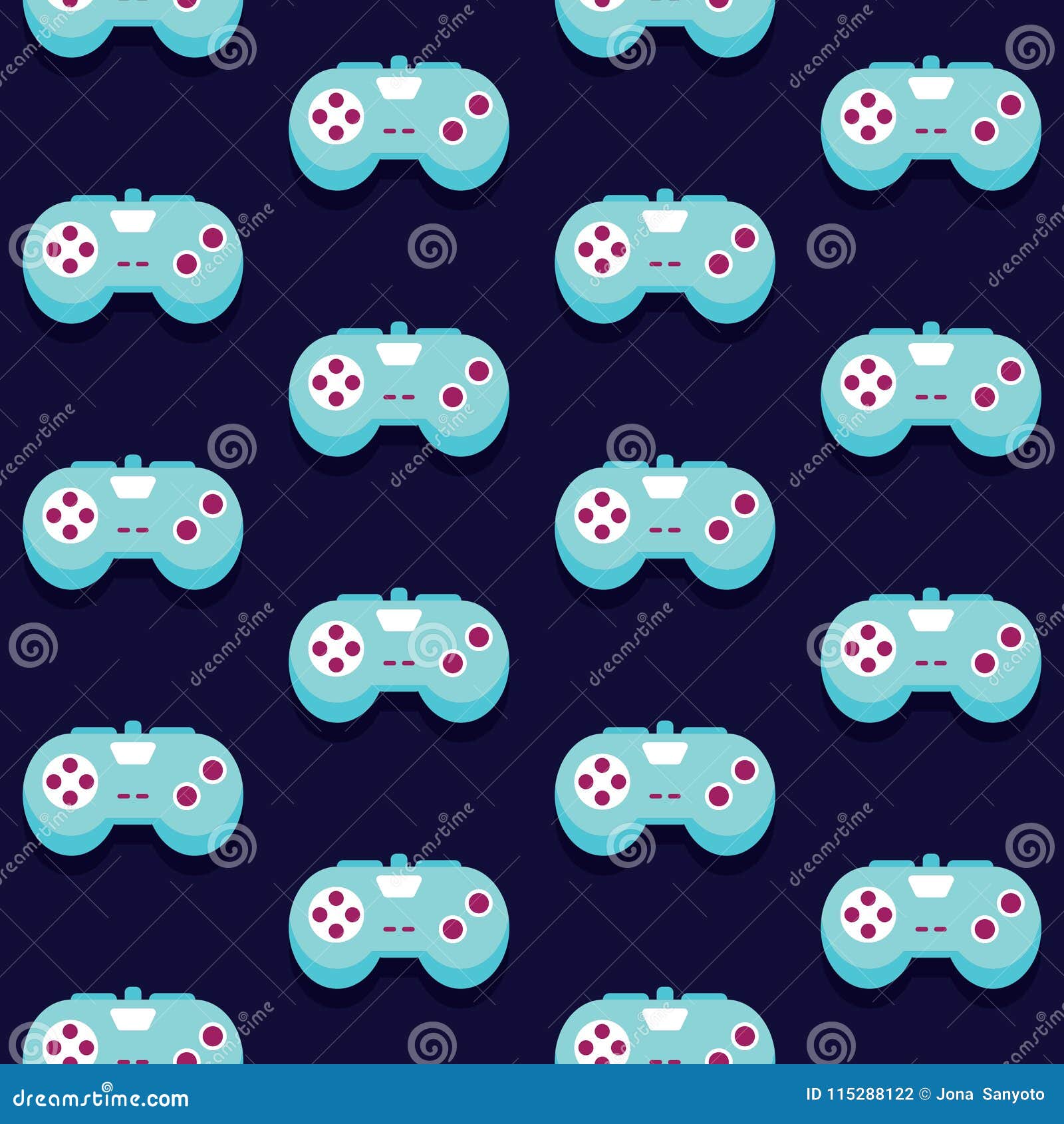 Gamepad Pattern. Seamless Texture With Console Videogame Controllers ...