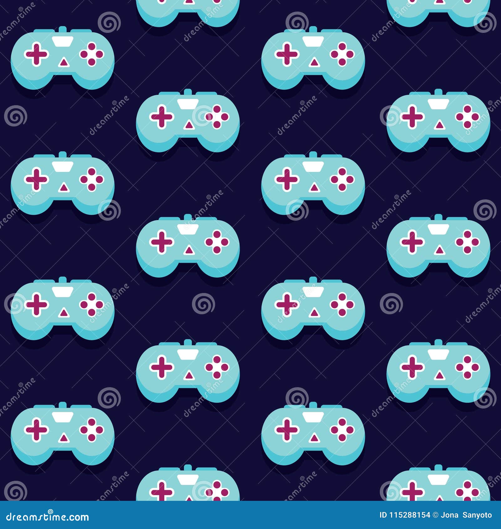 Seamless Gamepad Pattern Vector Stock Vector - Illustration of joypad ...