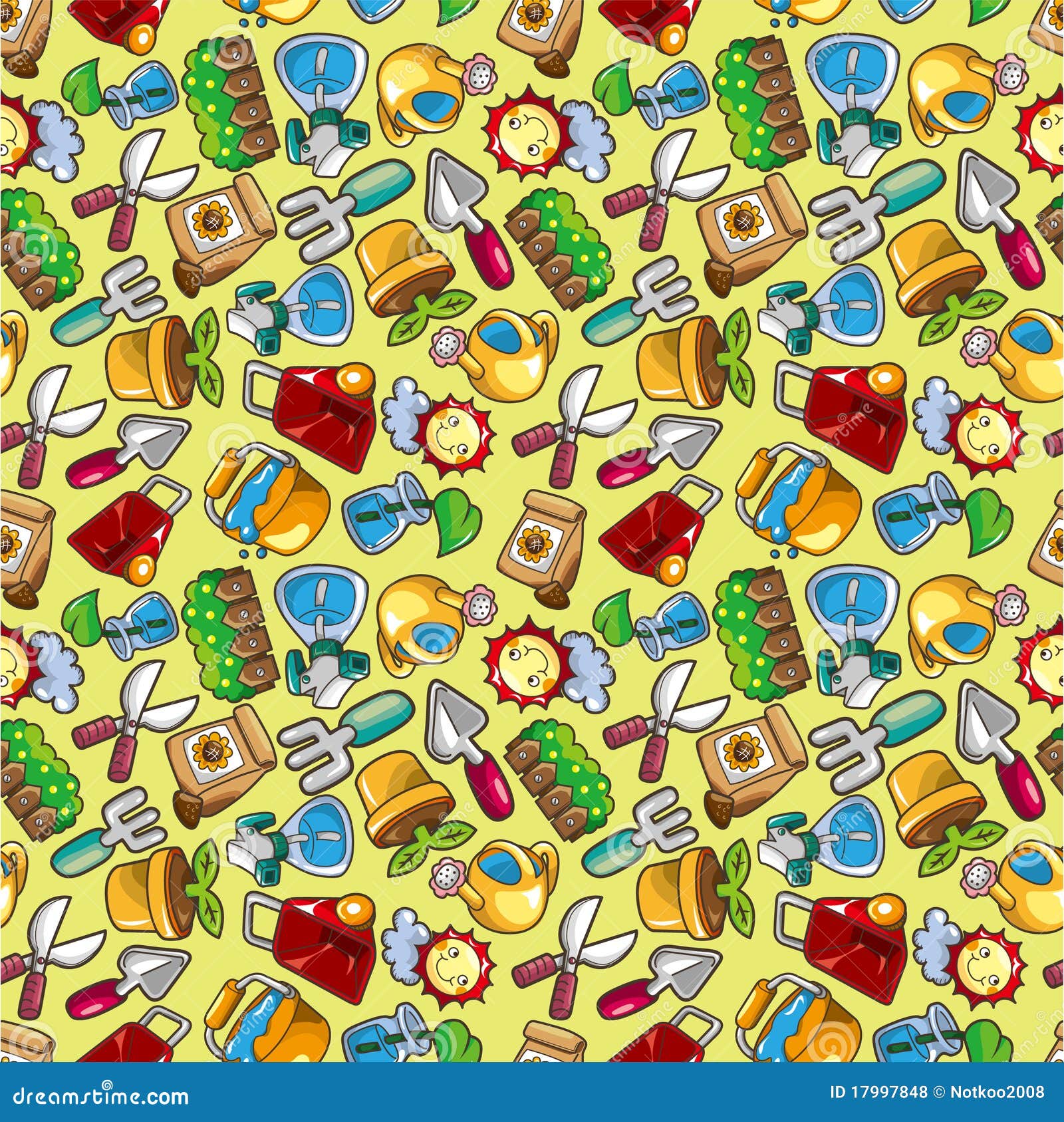 Seamless gardening pattern stock vector. Illustration of ground - 17997848