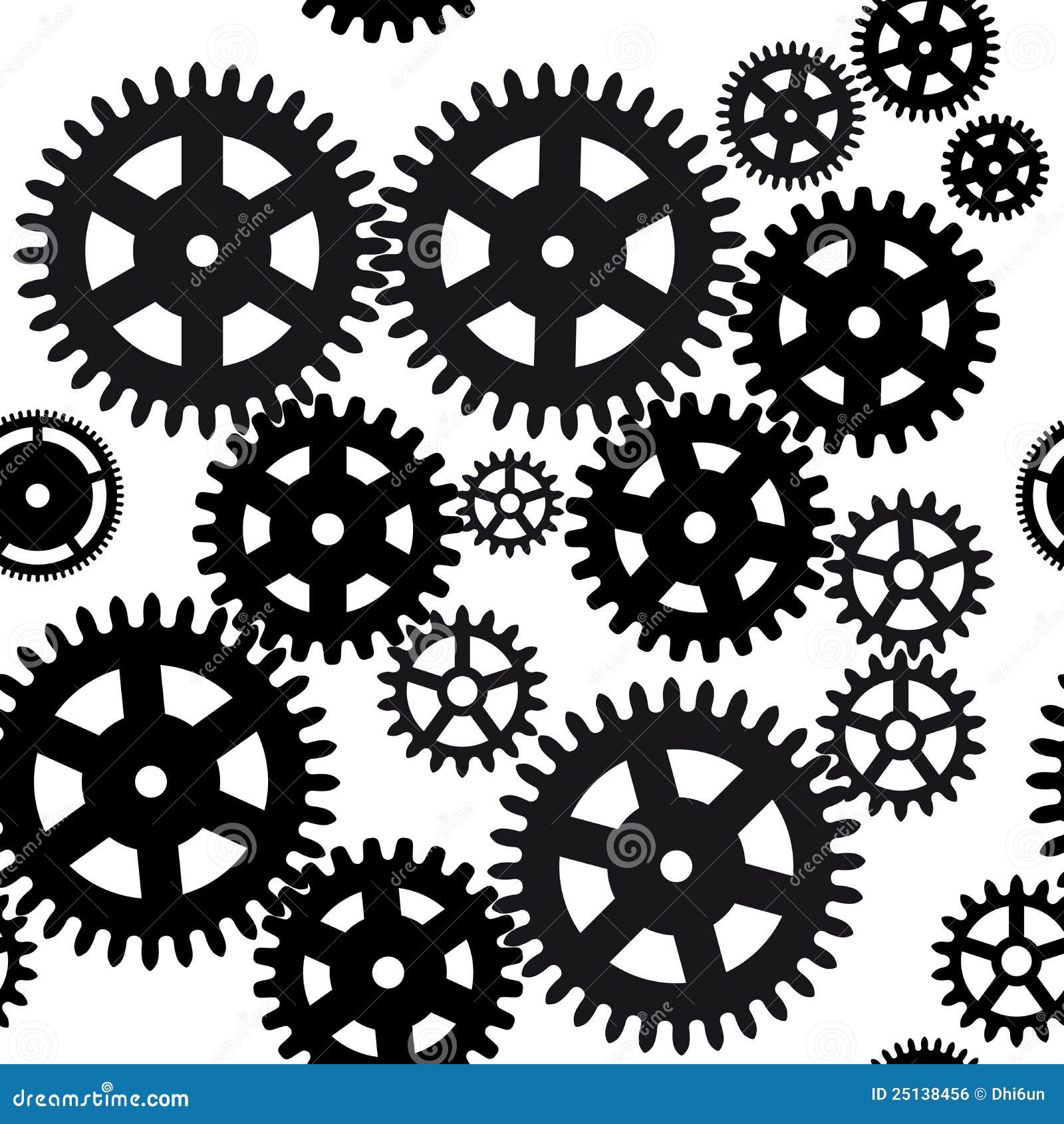 Seamless Gear Texture Cartoon Vector | CartoonDealer.com #25396495