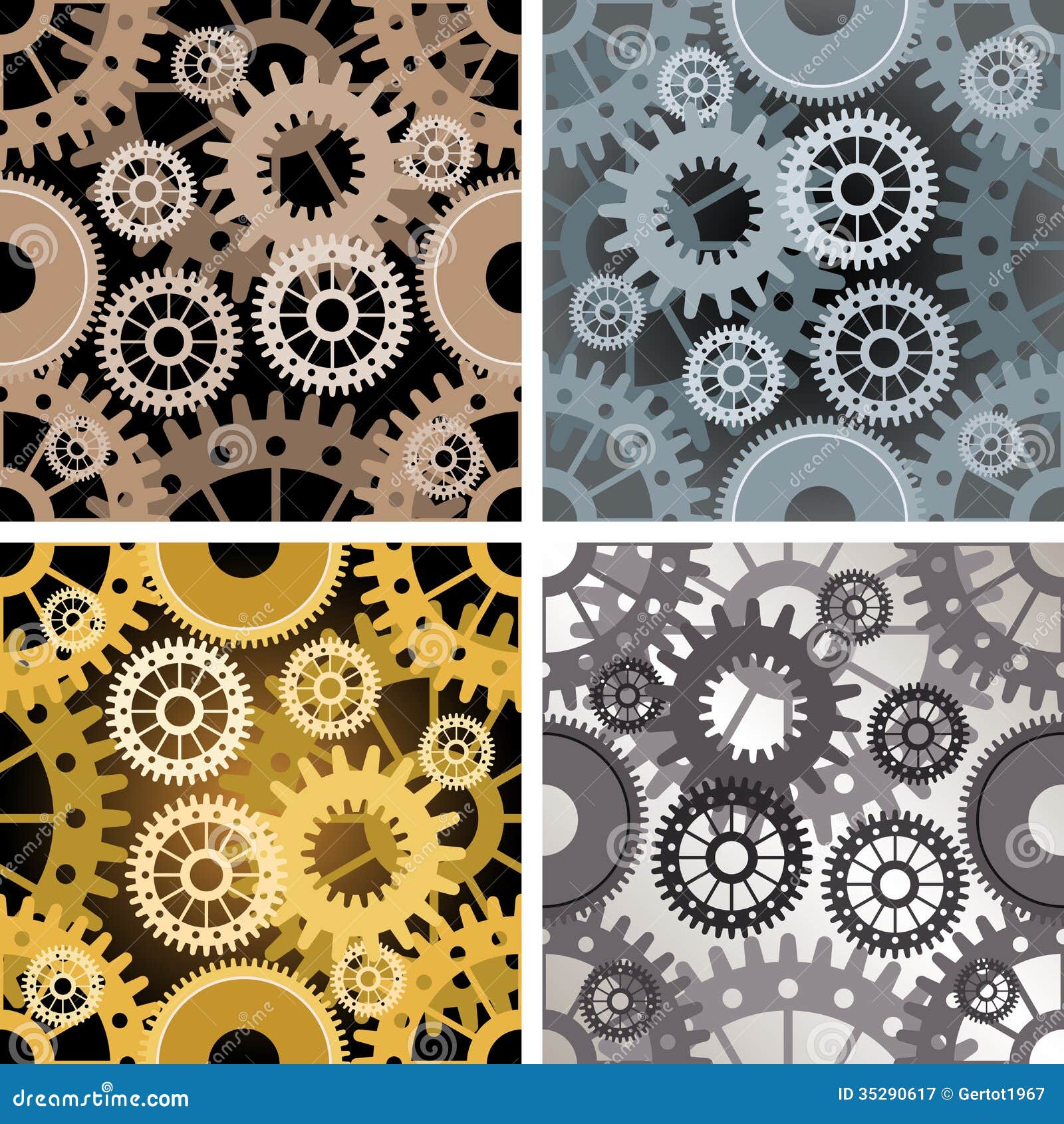 Seamless Gear Pattern Cartoon Vector | CartoonDealer.com #13200881