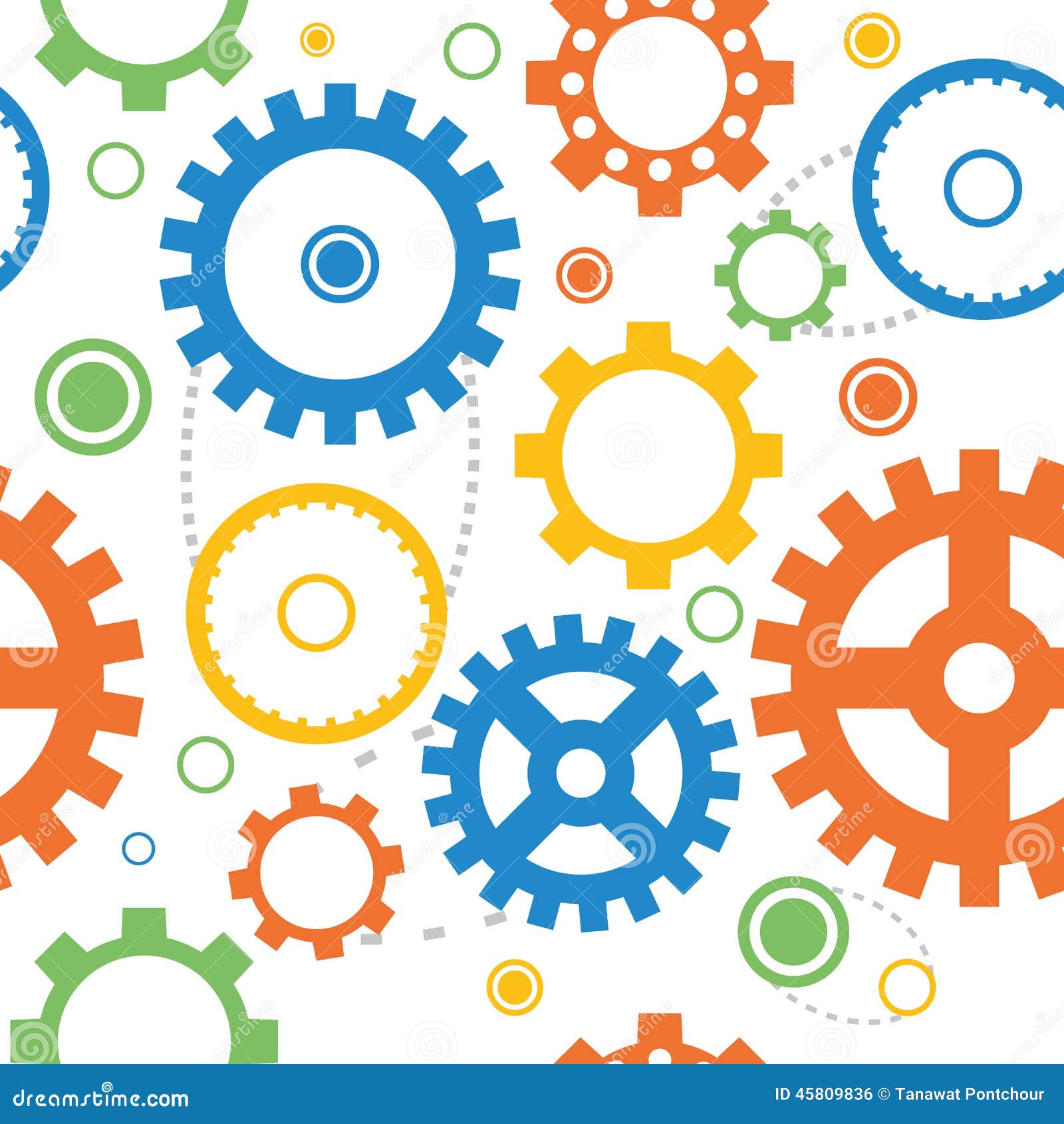 Seamless Gear Texture Cartoon Vector | CartoonDealer.com #25396495