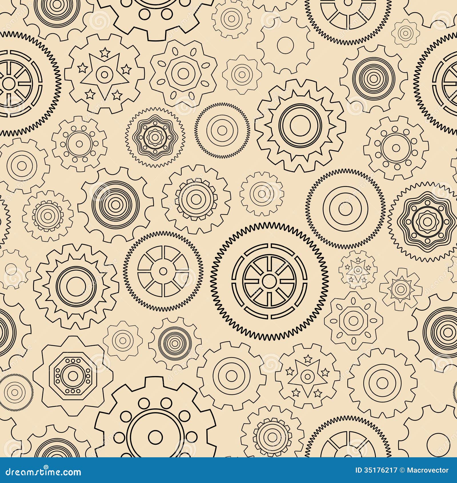 Seamless Gear Pattern Cartoon Vector | CartoonDealer.com #13200881