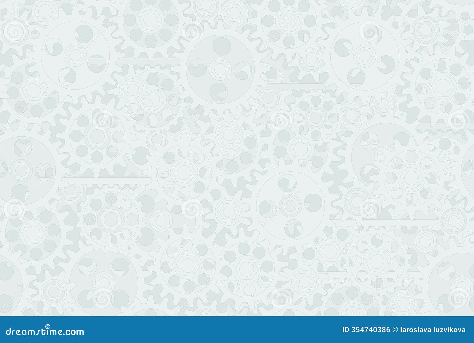 Seamless Gears Pattern Light Gray White Tech Background. Industrial ...