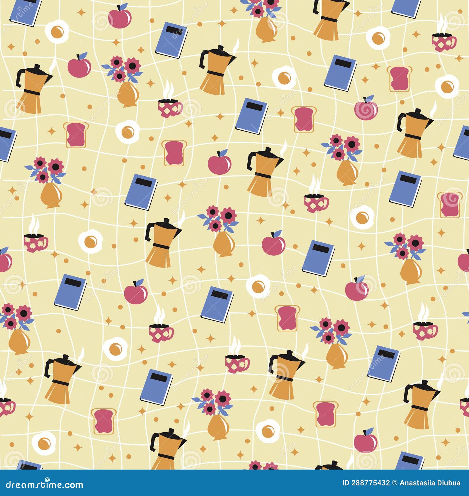 Seamless Gentle Pattern on the Theme Good Morning. Stock Vector ...