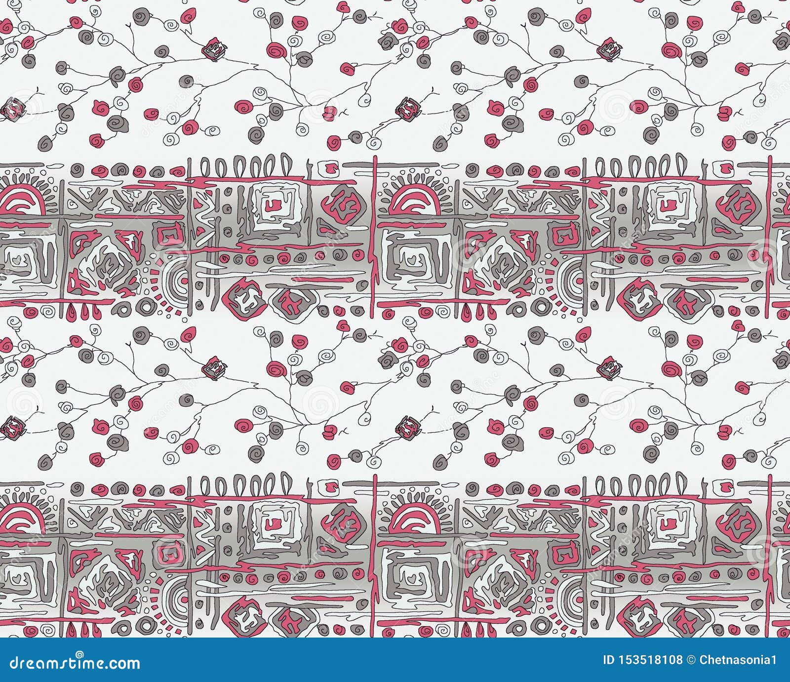 Seamless Geometric Abstract Border Background Stock Illustration ...