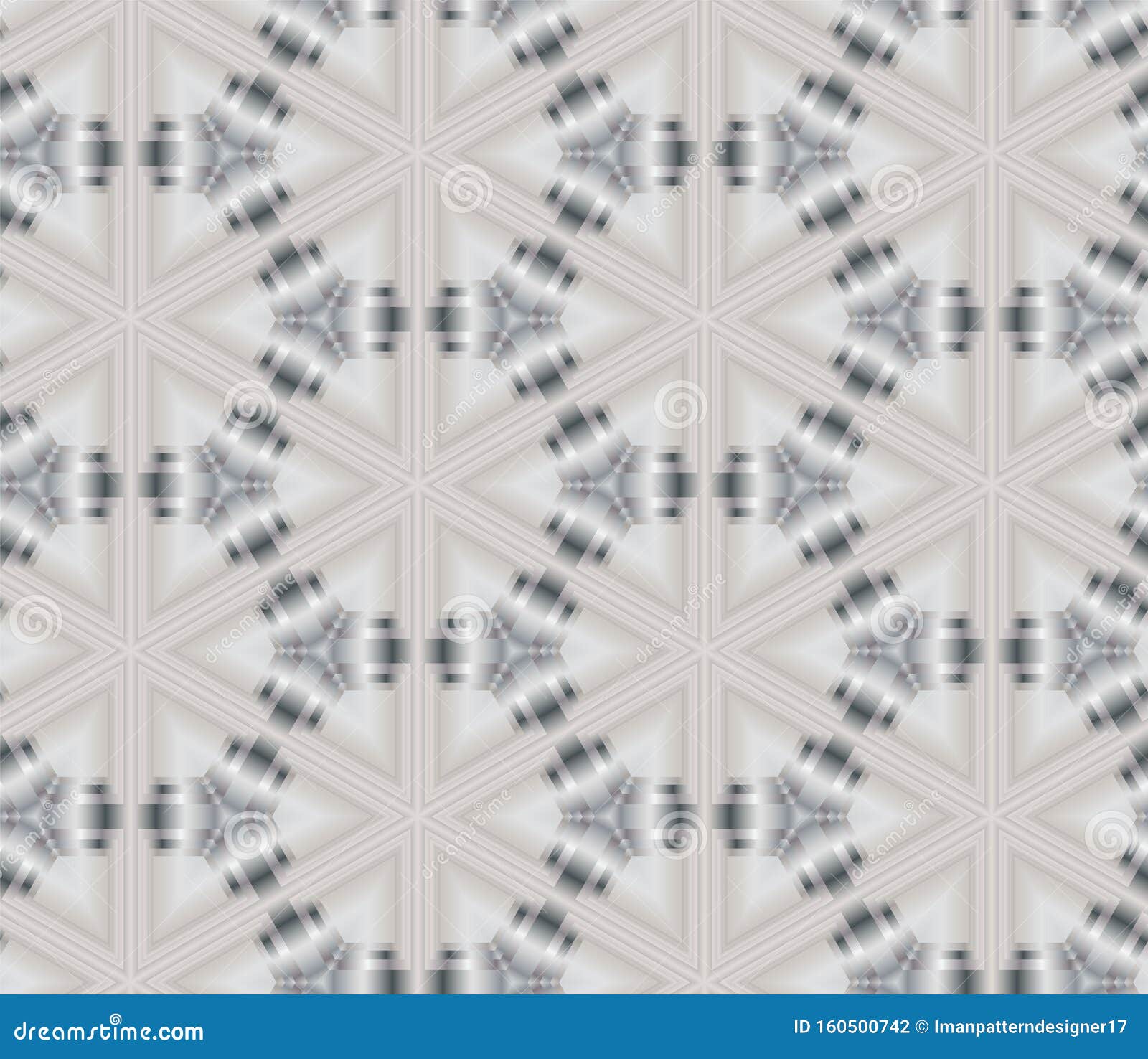 3D Geometric Abstract Background with Silver Frames. Seamless Geometry ...