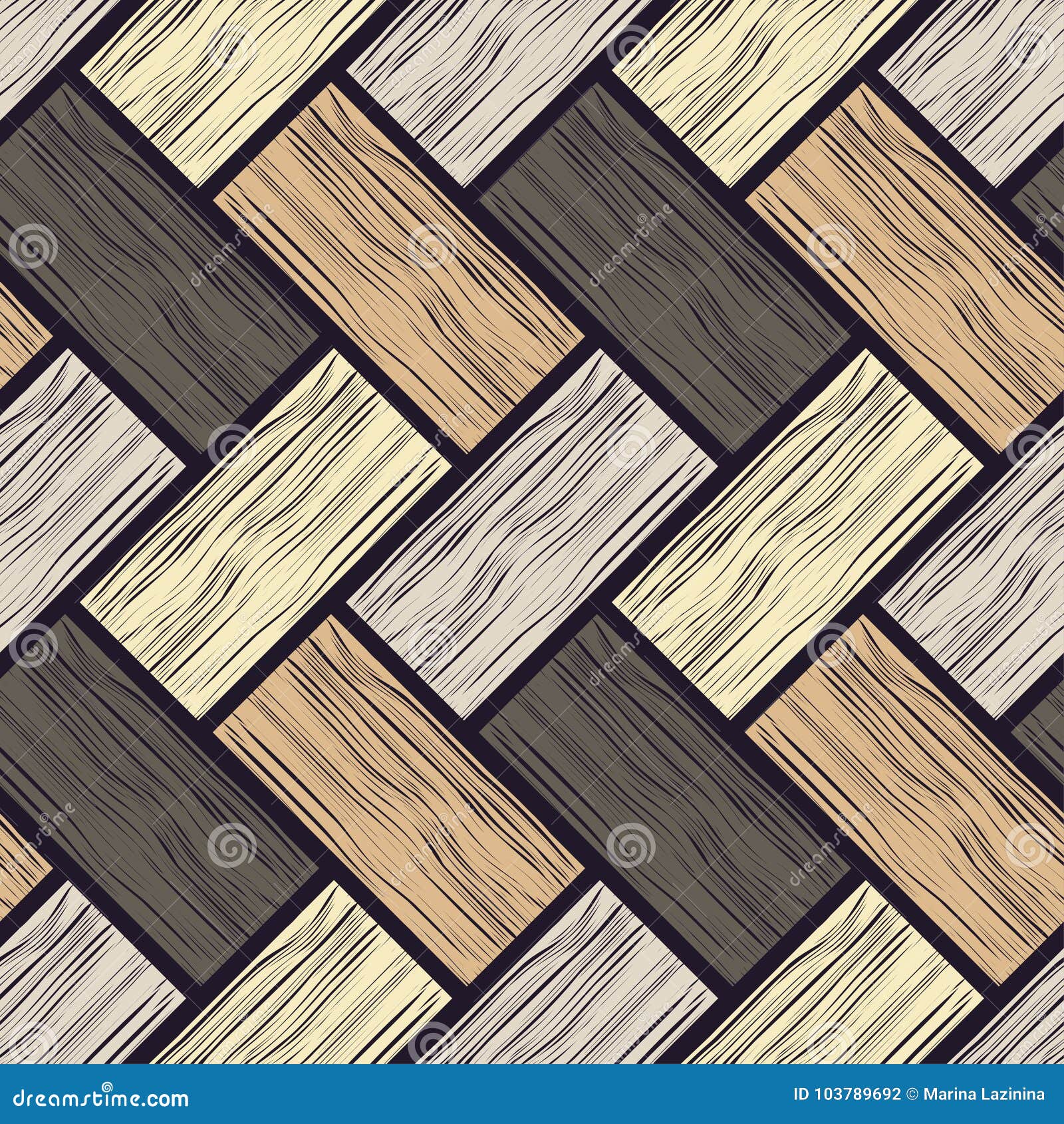 Seamless Geometric Background. Brown Floor with Wooden Texture ...