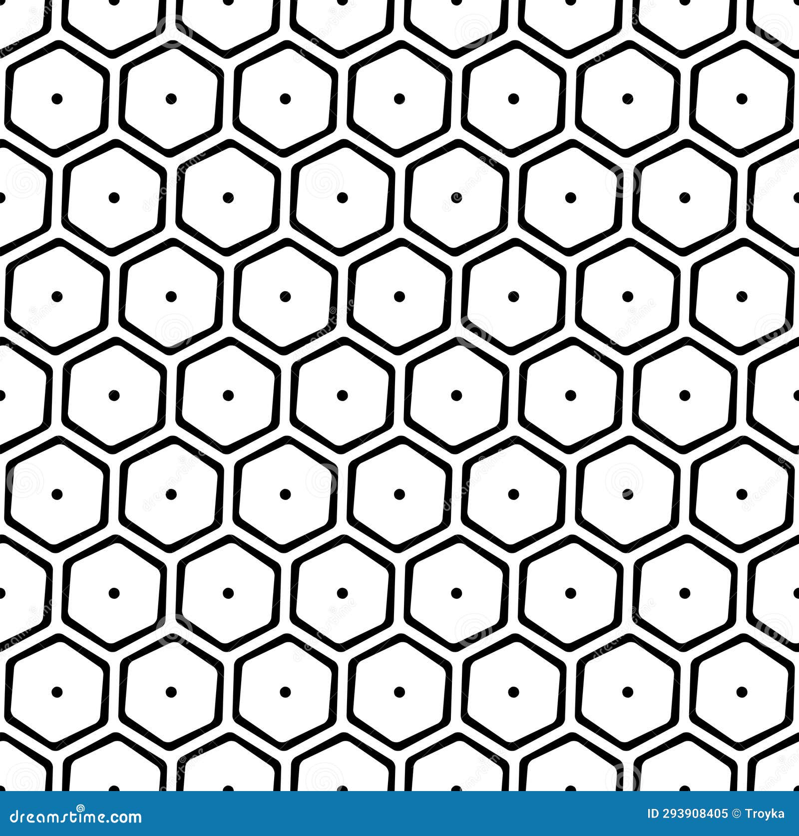 Seamless Geometric Black and White Hexagons and Dots Pattern Stock ...