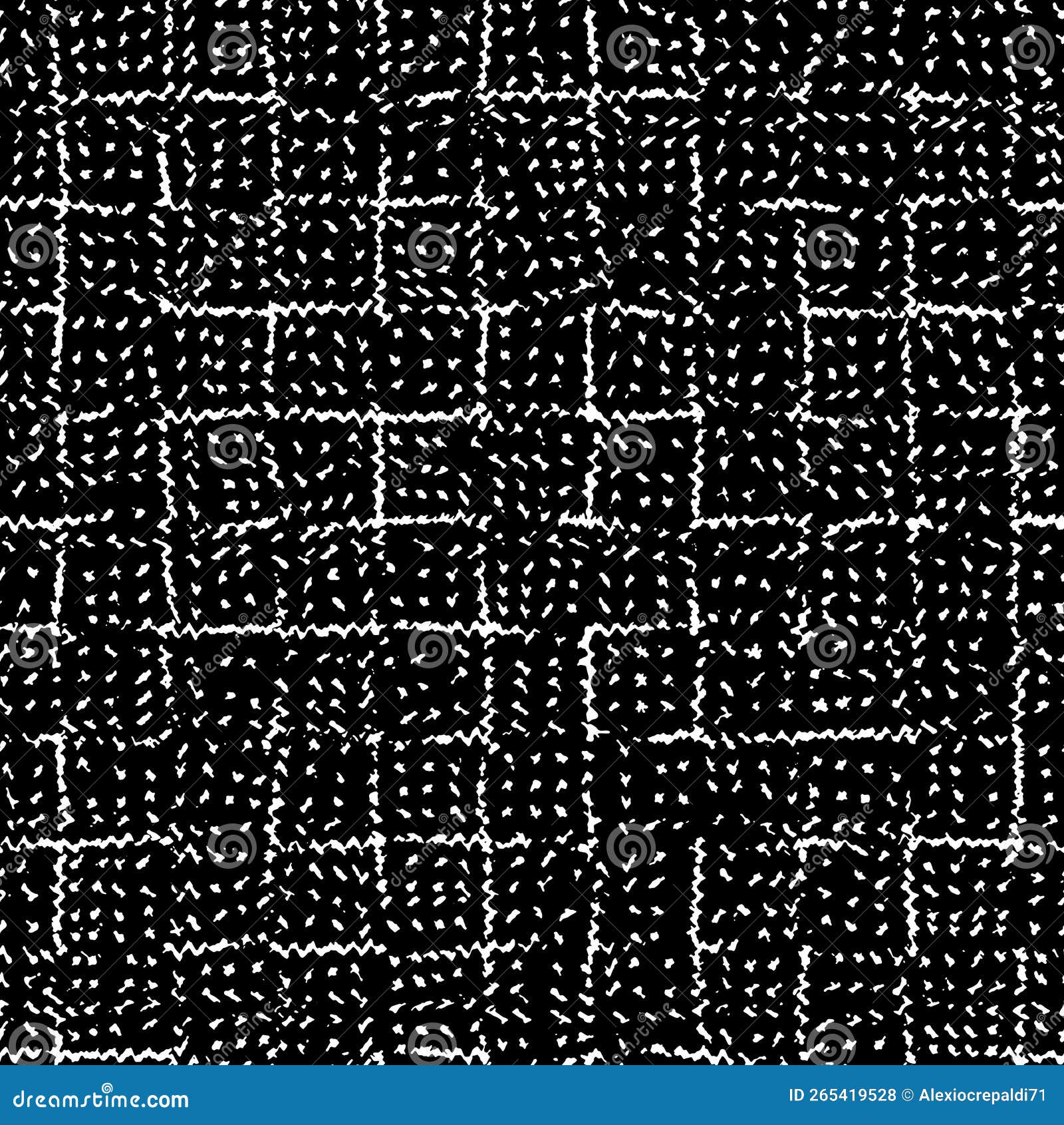 Seamless Geometric Black and White Pattern. Eroded Texture. Little ...