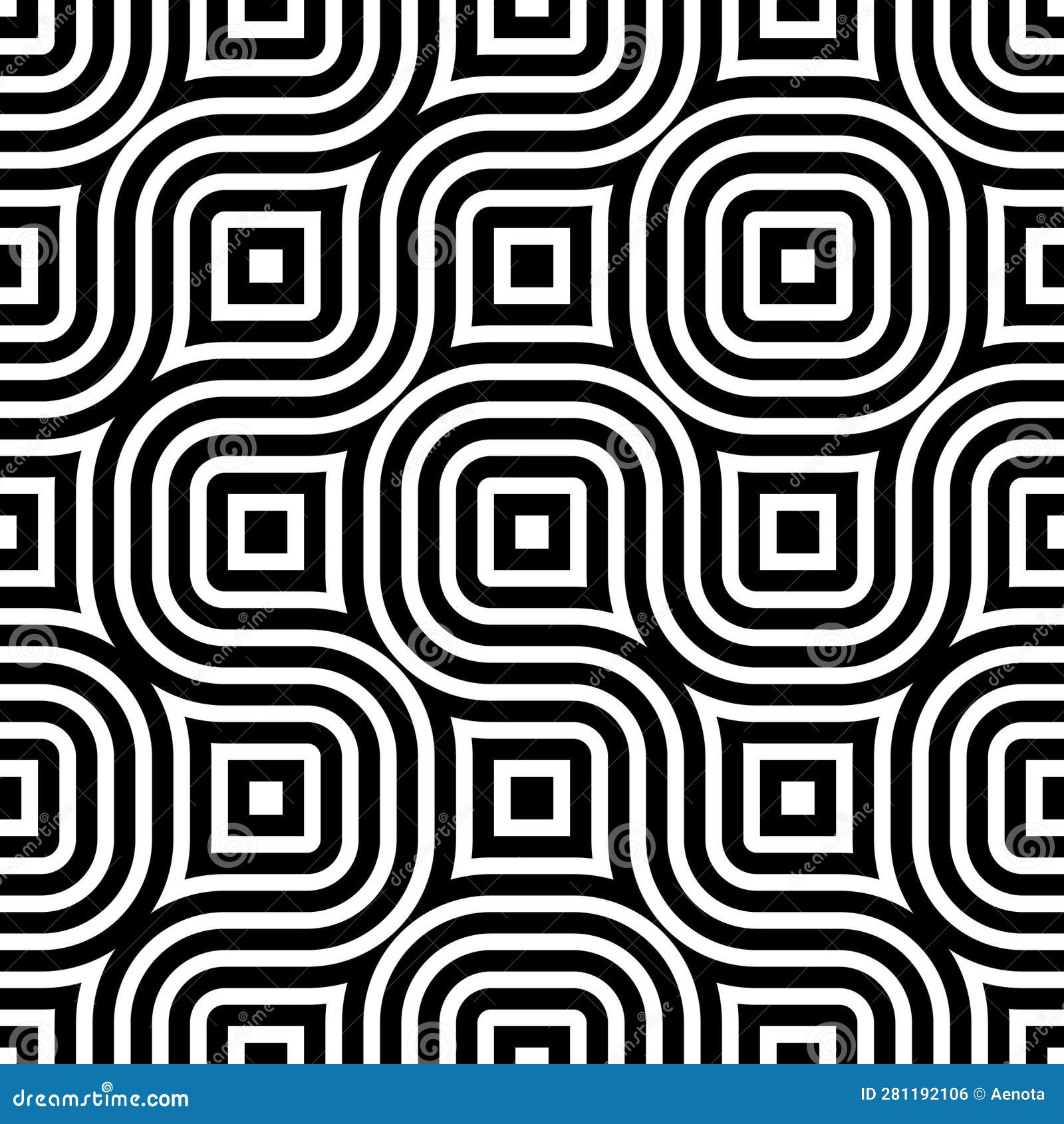 Seamless Geometric Black and White Pattern for Fabric Stock ...