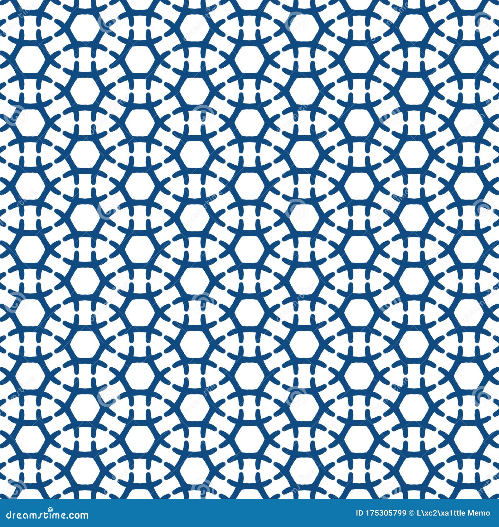 Seamless Geometric Blue Circle Pattern in Classic Style. Repeating ...