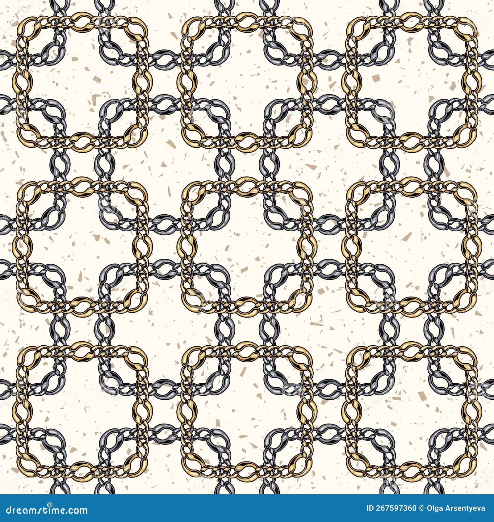 Seamless Geometric Chain Pattern with Squares Stock Vector ...