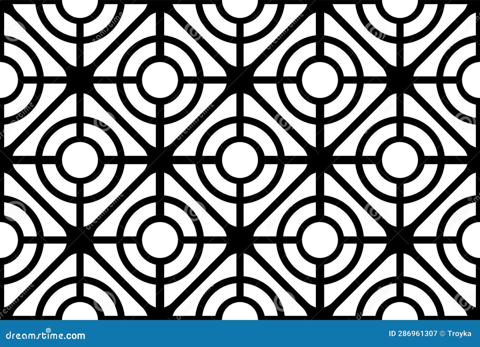 Seamless Geometric Checked Grid Black and White Pattern Stock ...