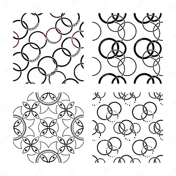 Seamless Geometric Circle Patterns for Design Projects Vetor Set. Stock ...