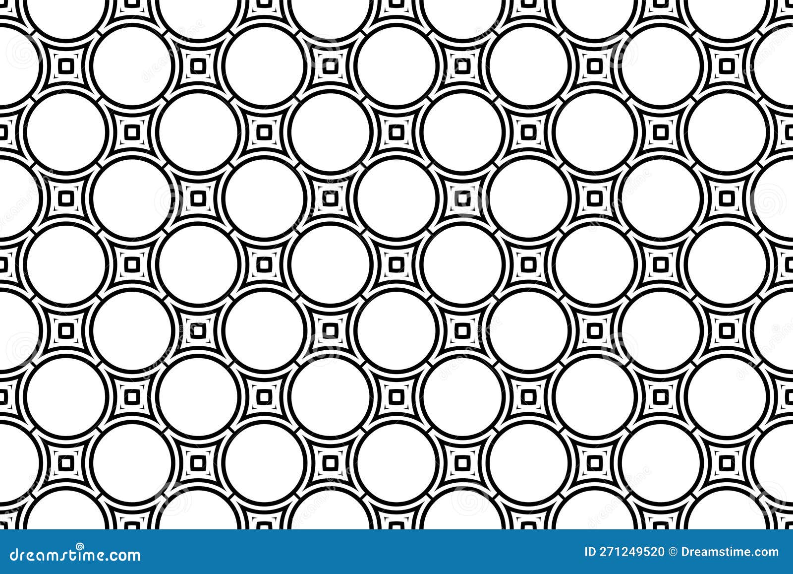 Seamless Geometric Circles Pattern. Black and White Texture Stock ...