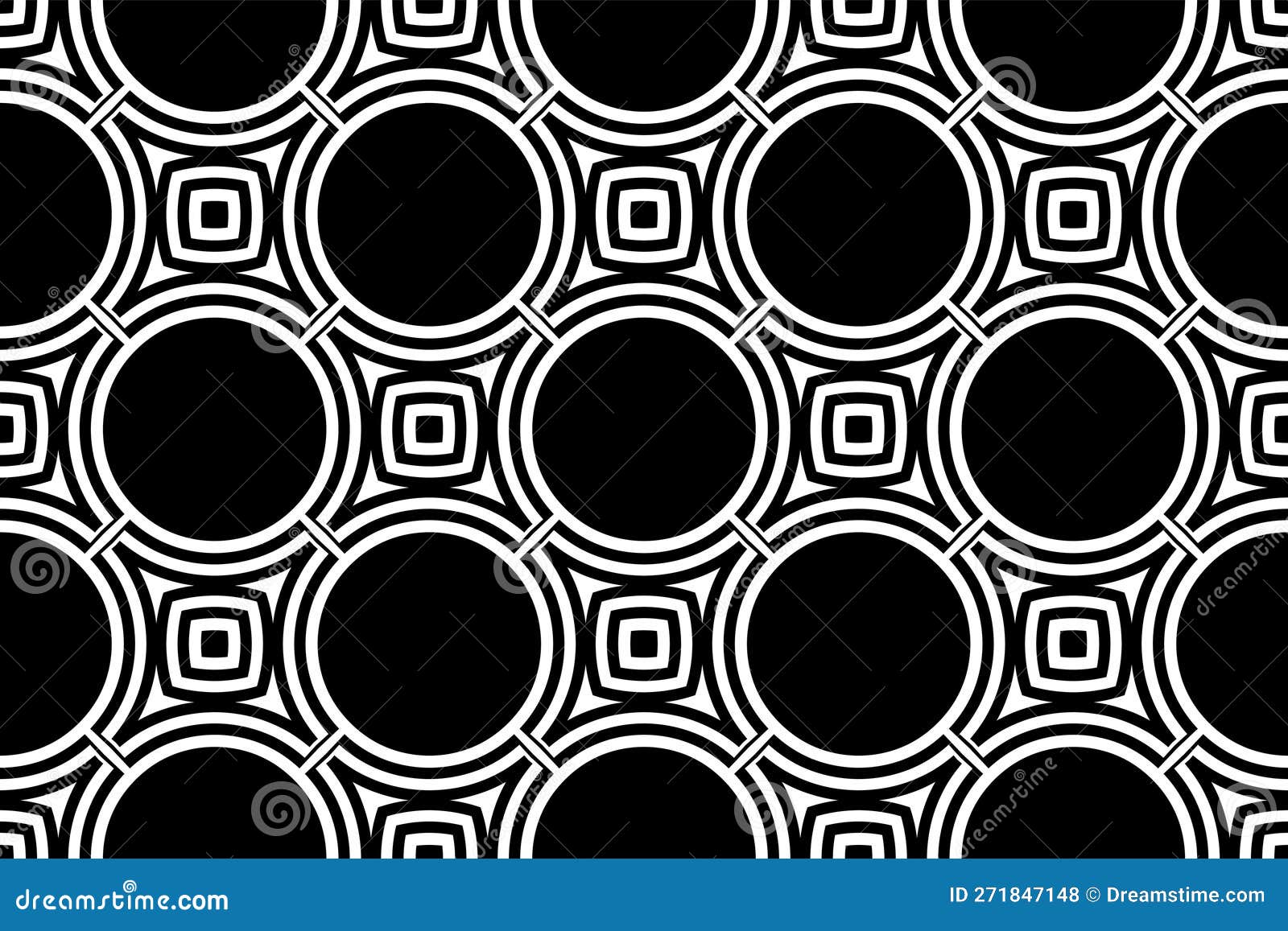 Seamless Geometric Circles Pattern. Black and White Texture Stock ...
