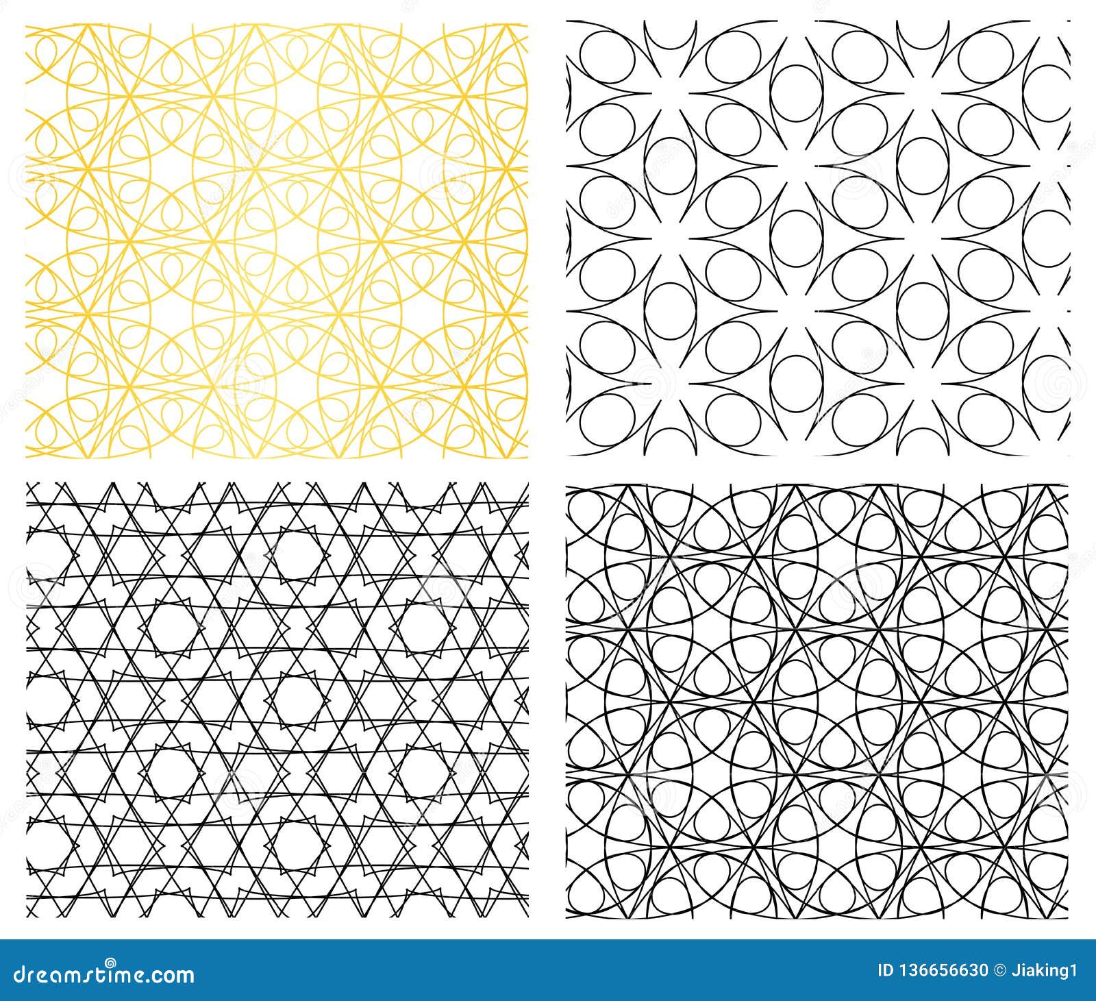 Seamless Geometric Curve Line Pattern, Vector Stock Vector ...