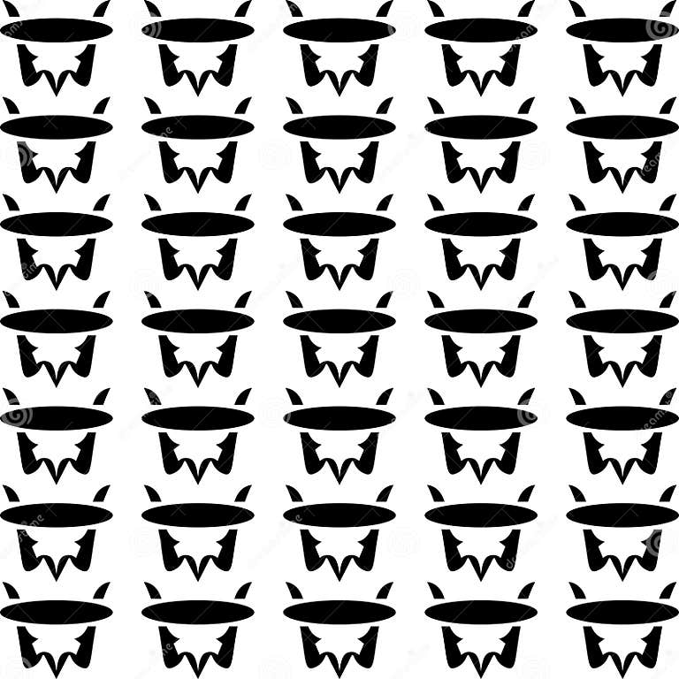 Seamless Geometric Curvy Oval Shape Pattern Repeated Design on White ...