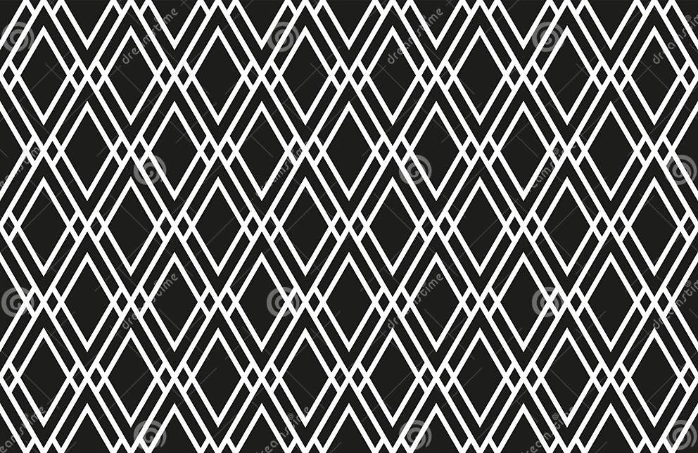 Seamless Geometric Diamonds Black and White Pattern Stock Illustration ...