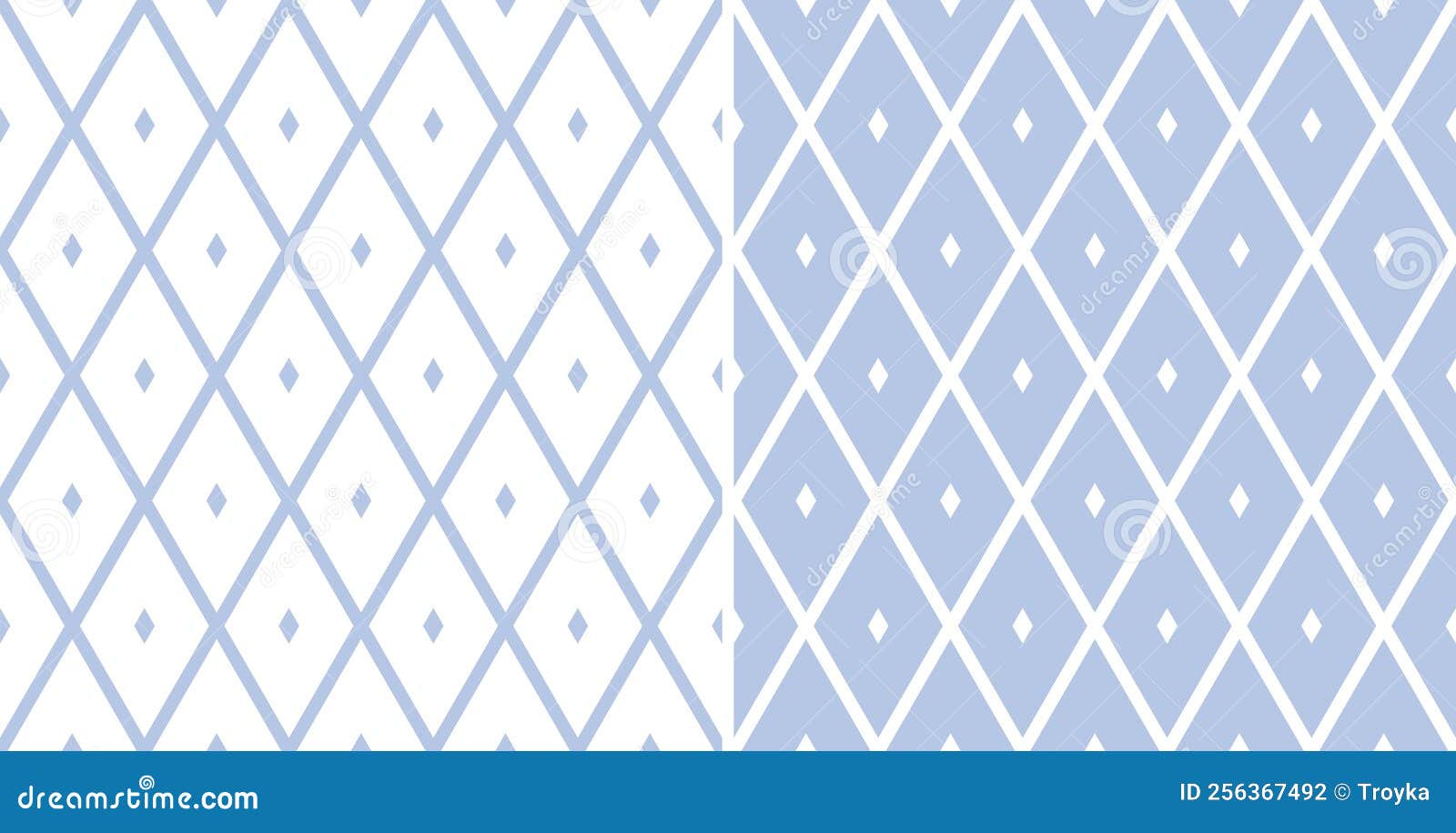 Seamless Geometric Diamonds Patterns. Blue and White Textures Set Stock ...