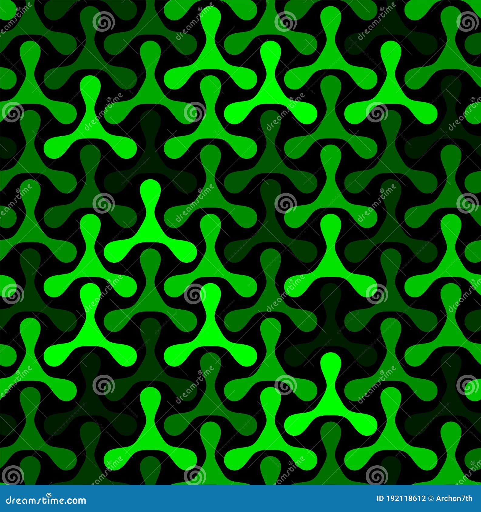 Seamless Geometric Emerald Triangles on Black Background Vector Pattern ...