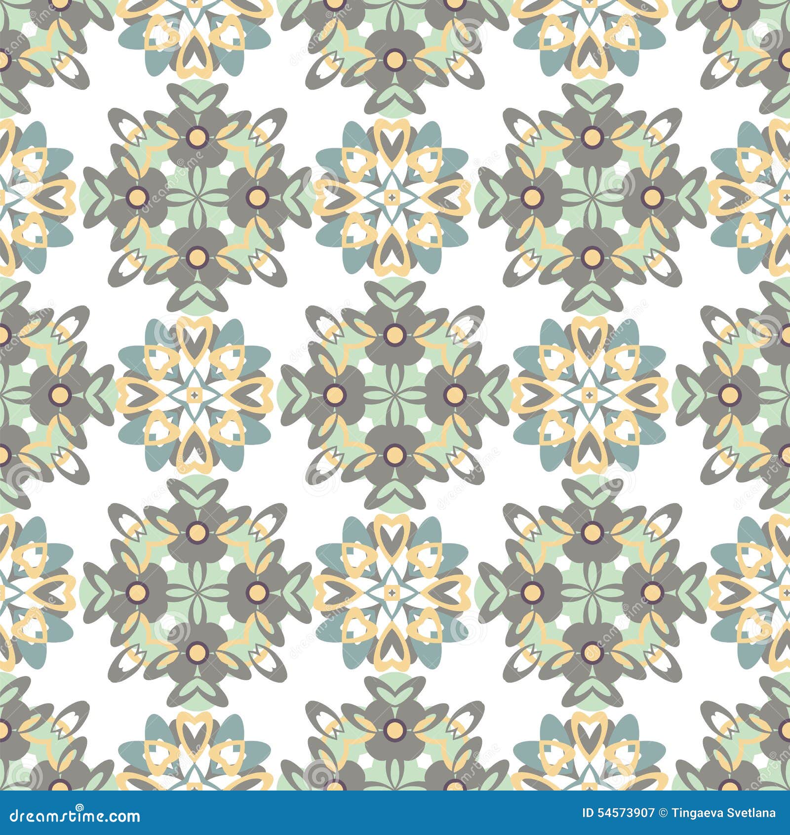 Seamless Geometric Floral Pattern Stock Vector - Illustration of ...