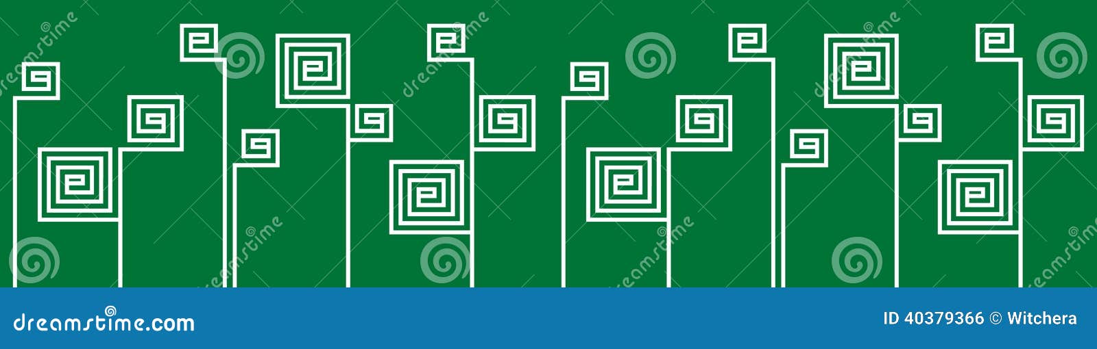 Seamless Geometric Flower Border Stock Vector - Illustration of ...