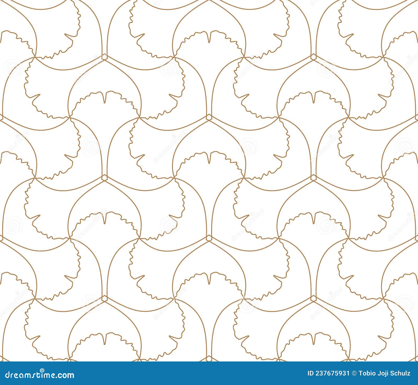 Seamless Geometric Ginko Leaf Pattern Stock Vector - Illustration of ...