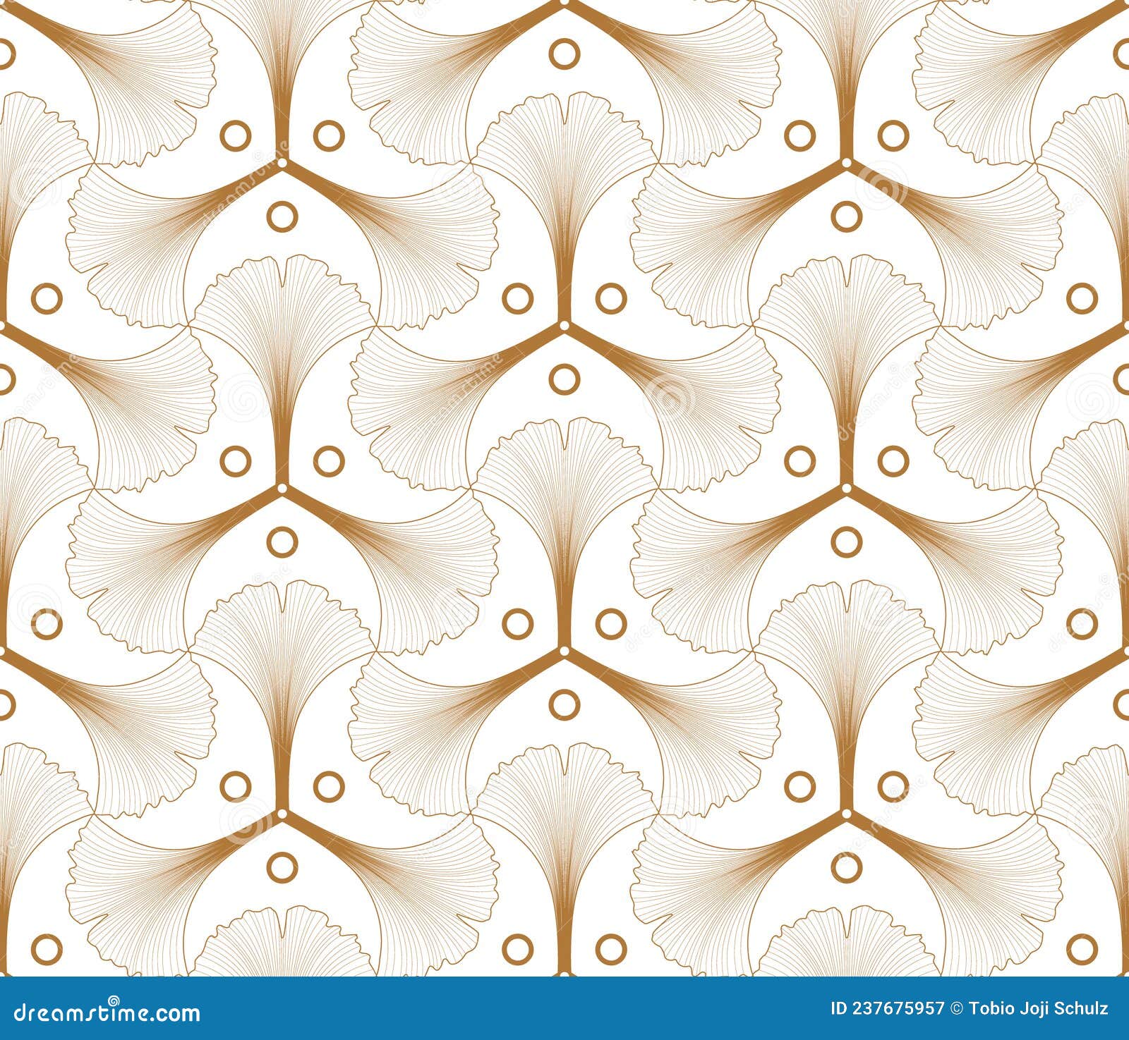 Seamless Geometric Ginko Leaf Pattern Stock Vector - Illustration of ...