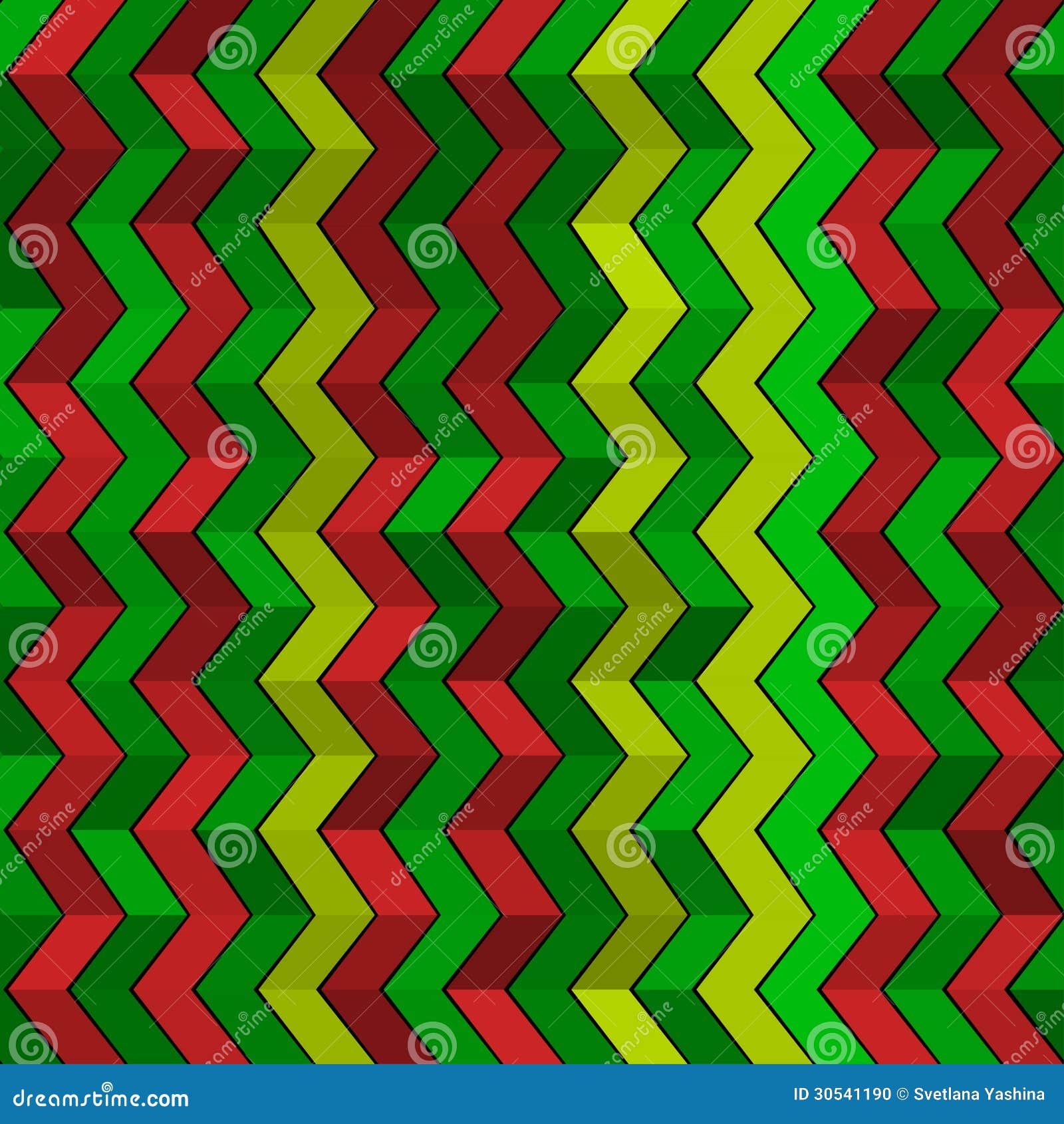 Seamless Geometric Green, Red and Yellow Pattern Stock Illustration ...