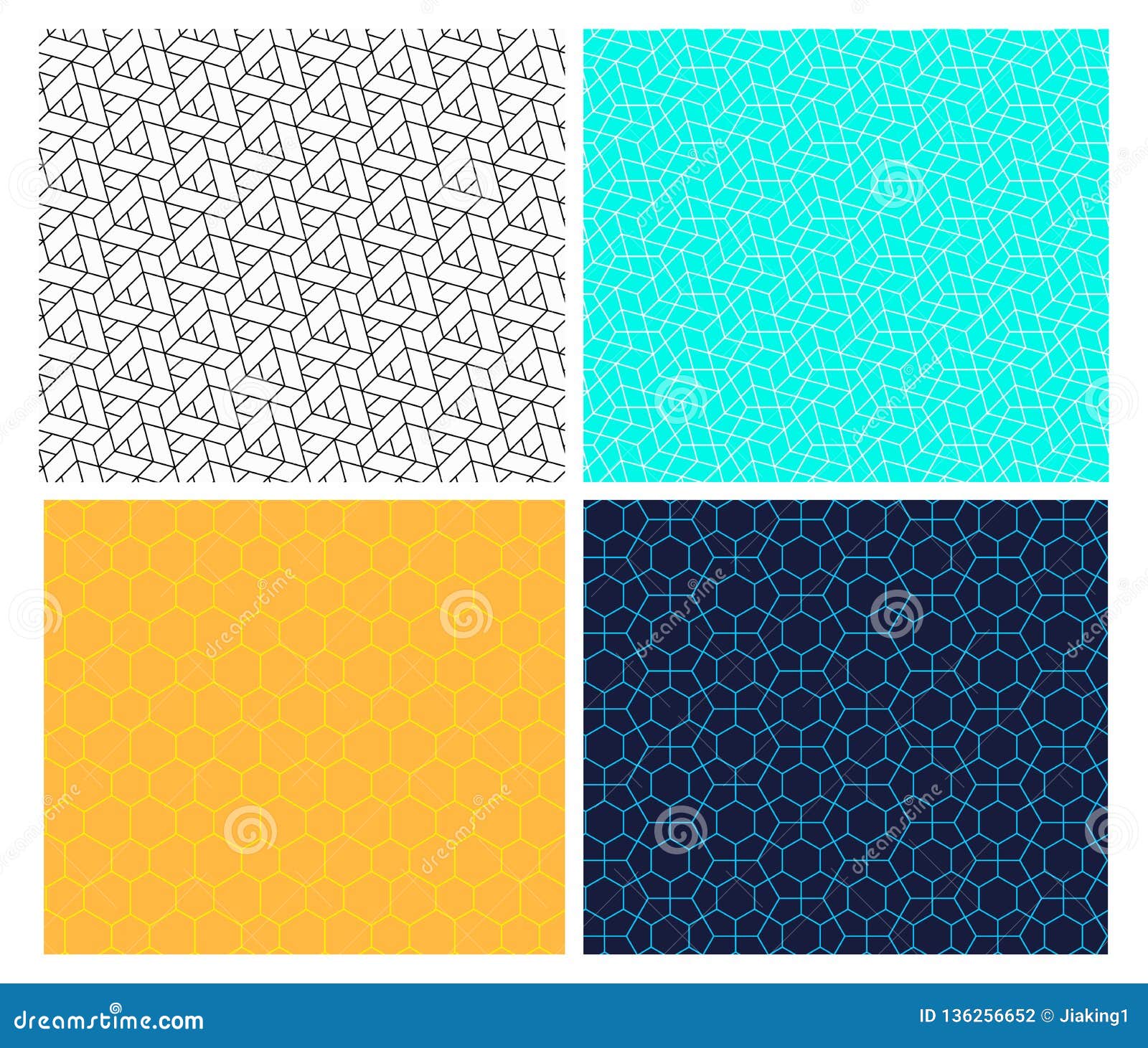 Seamless Geometric Hexagon Line Pattern, Vector Stock Vector ...