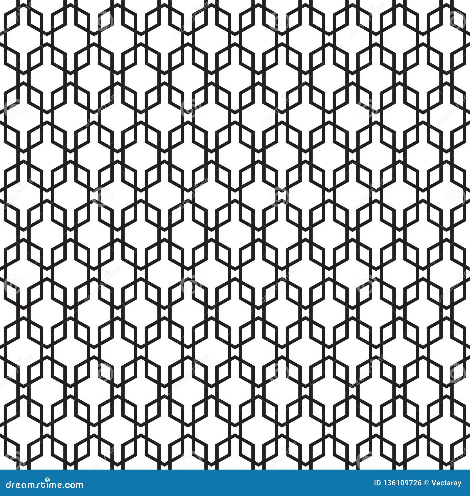 Seamless Geometric Hexagonal Chain Link Pattern Stock Illustration ...