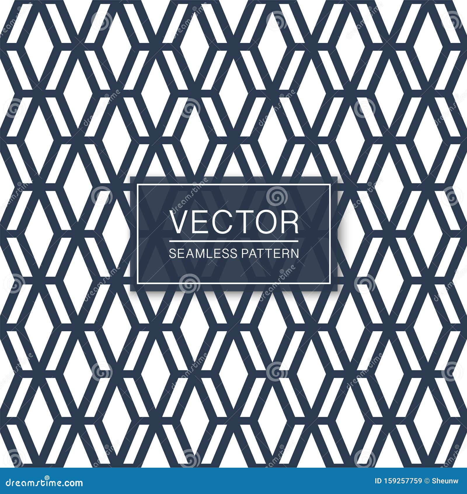 Seamless Geometric Hexagonal Grid Pattern - Stylish Blue and White Symmetric Texture. Simple ...