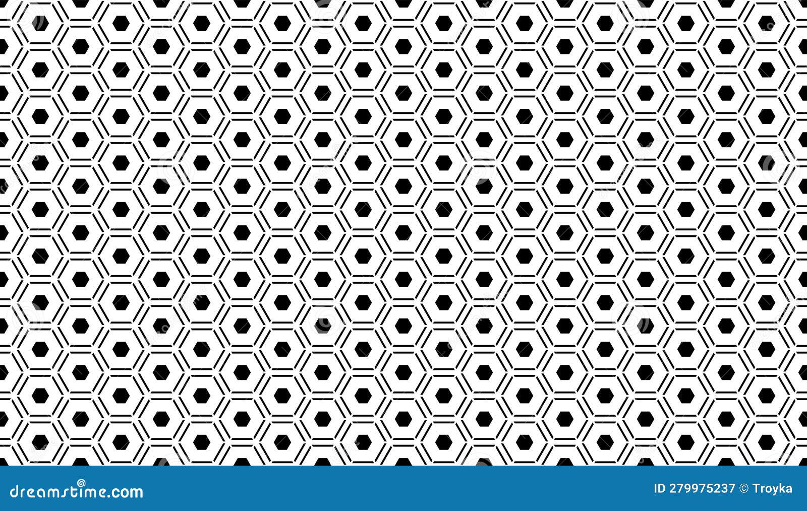 Seamless Geometric Hexagons Pattern. Black and White Honeycomb Texture ...