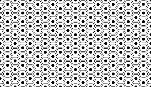 Seamless Geometric Hexagons Pattern. Black and White Honeycomb Texture ...