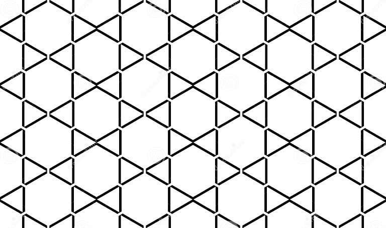 Seamless Geometric Hexagons and Triangles Pattern. Black and White Texture Stock Vector ...