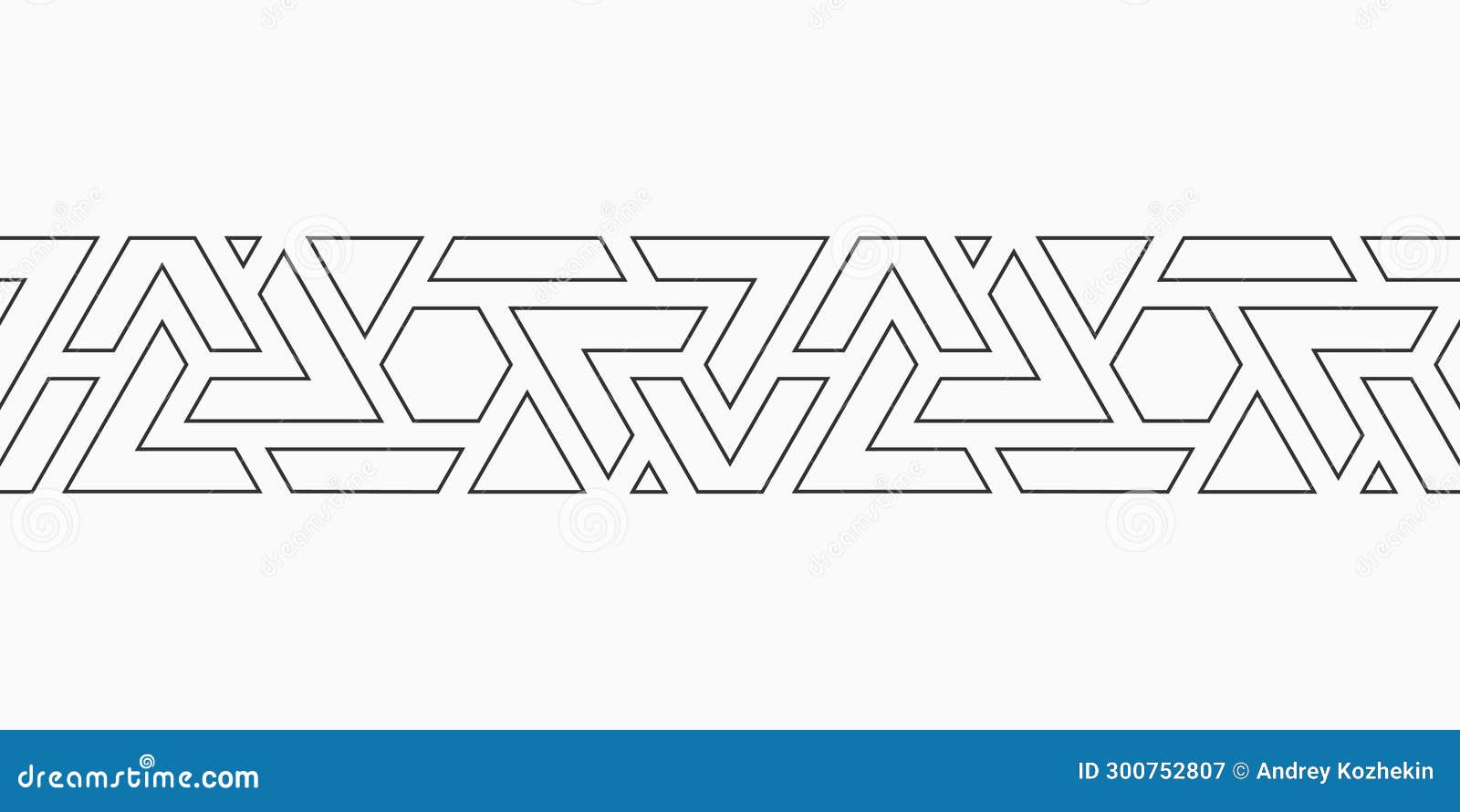 Seamless Geometric Horizontal Border with Hexagonal Elements Stock ...